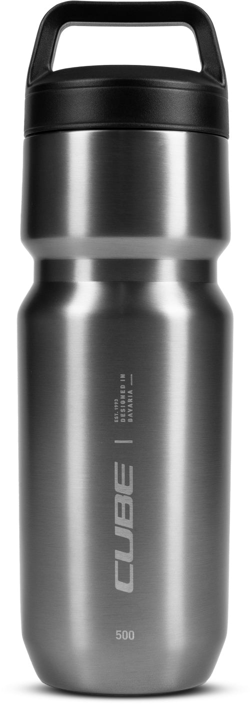 CUBE STAINLESS STEEL BOTTLE ARC 500 INSULATED BRUSHED GREY – CUBE Stores UK